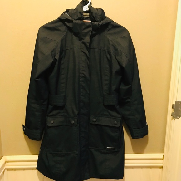 Merrell | Jackets & Coats | Merrell Black Rain Trench Coat Guc Xs Opti ...